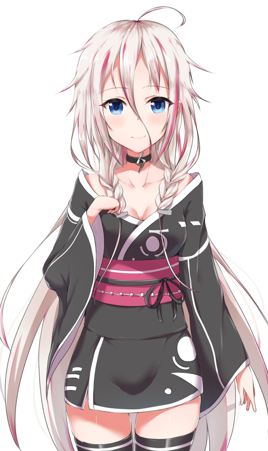 kirikan vocaloid ia (vocaloid) cleavage japanese clothes open shirt thighhighs | #450414 | yande.re